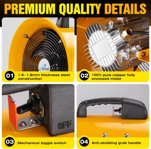 ILiving Utility High Velocity Blower, Fume Extractor, Portable Exhaust ...