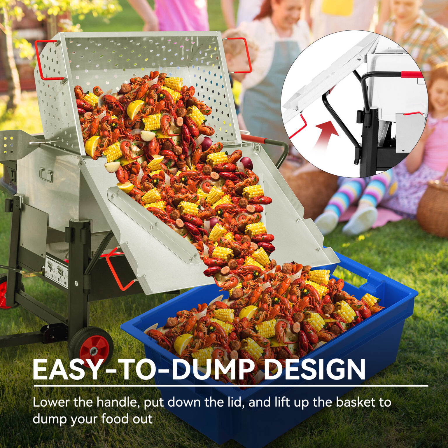Creole Feast 150 Qt Double Sack Crawfish Boiler 2 -Burner Propane 20-lb ...
