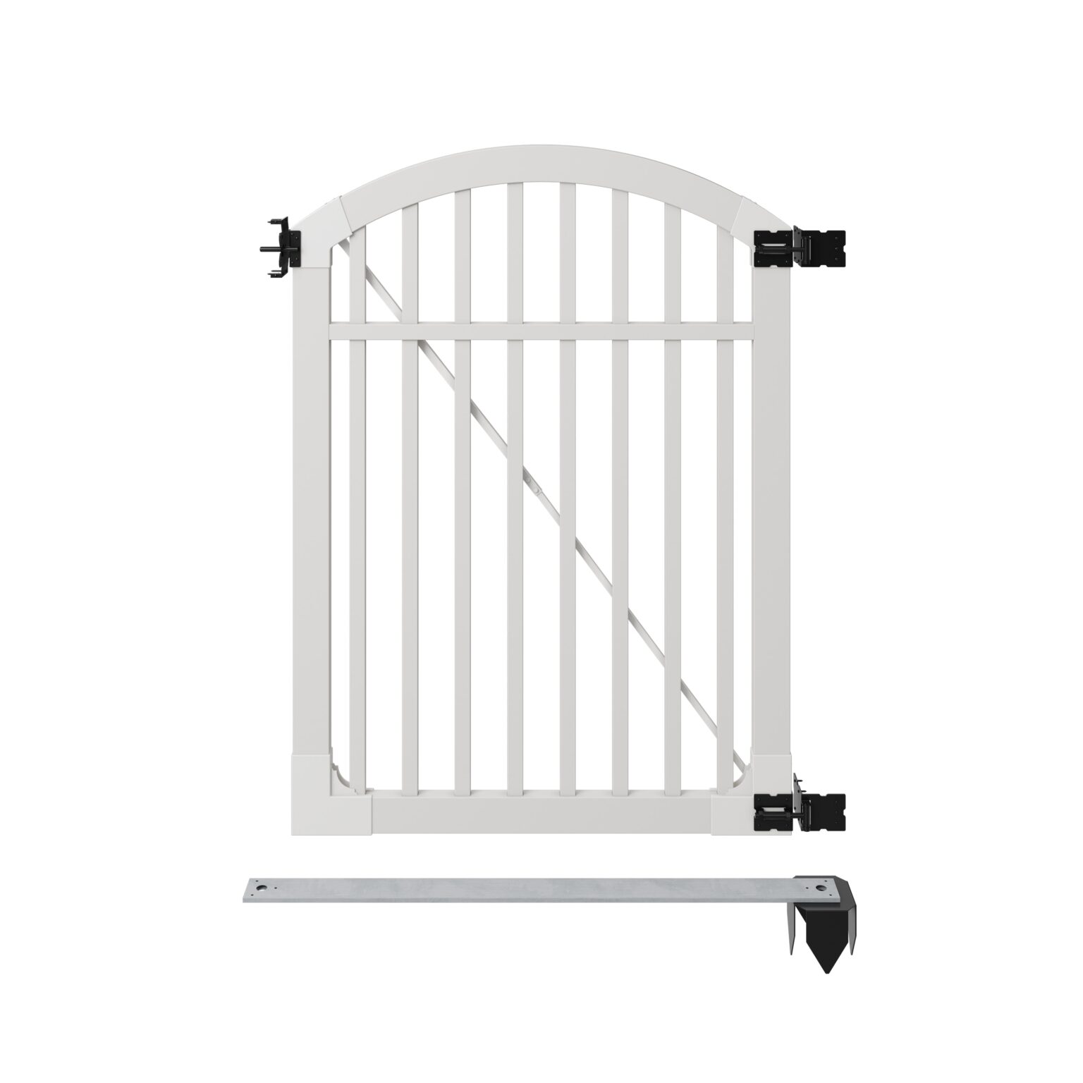 WamBam Fence Premium 5-ft H X 4-ft W 3-Rail Arched Pool Style Vinyl ...