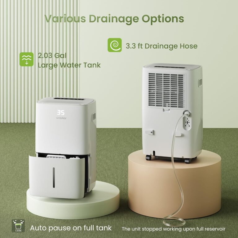 Waykar 130 Pints 6,500 Sq. Ft Dehumidifier With Drain Hose For ...